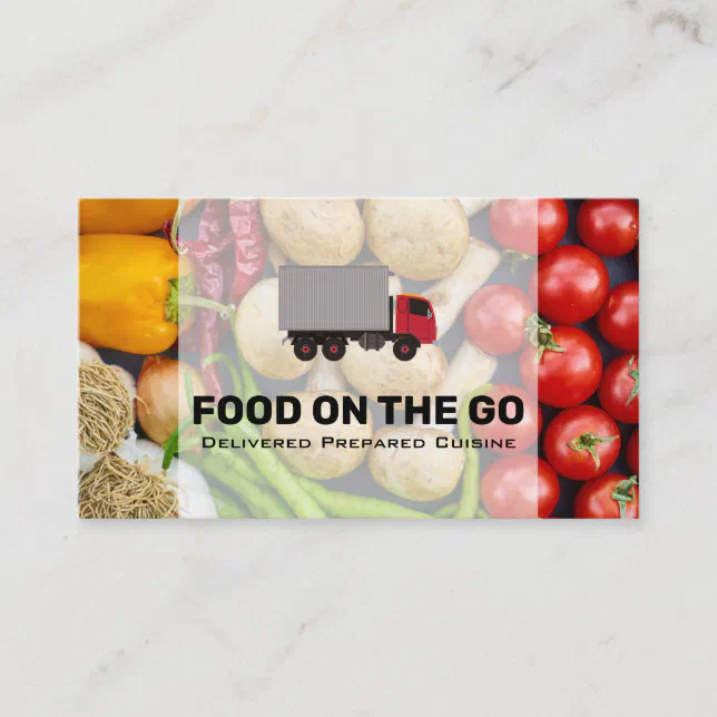 Food Delivery Services | Truck | Fresh Produce Business Card | Zazzle