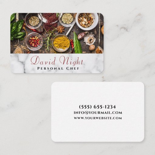 Food Design Personal Chef Catering Business Card | Zazzle