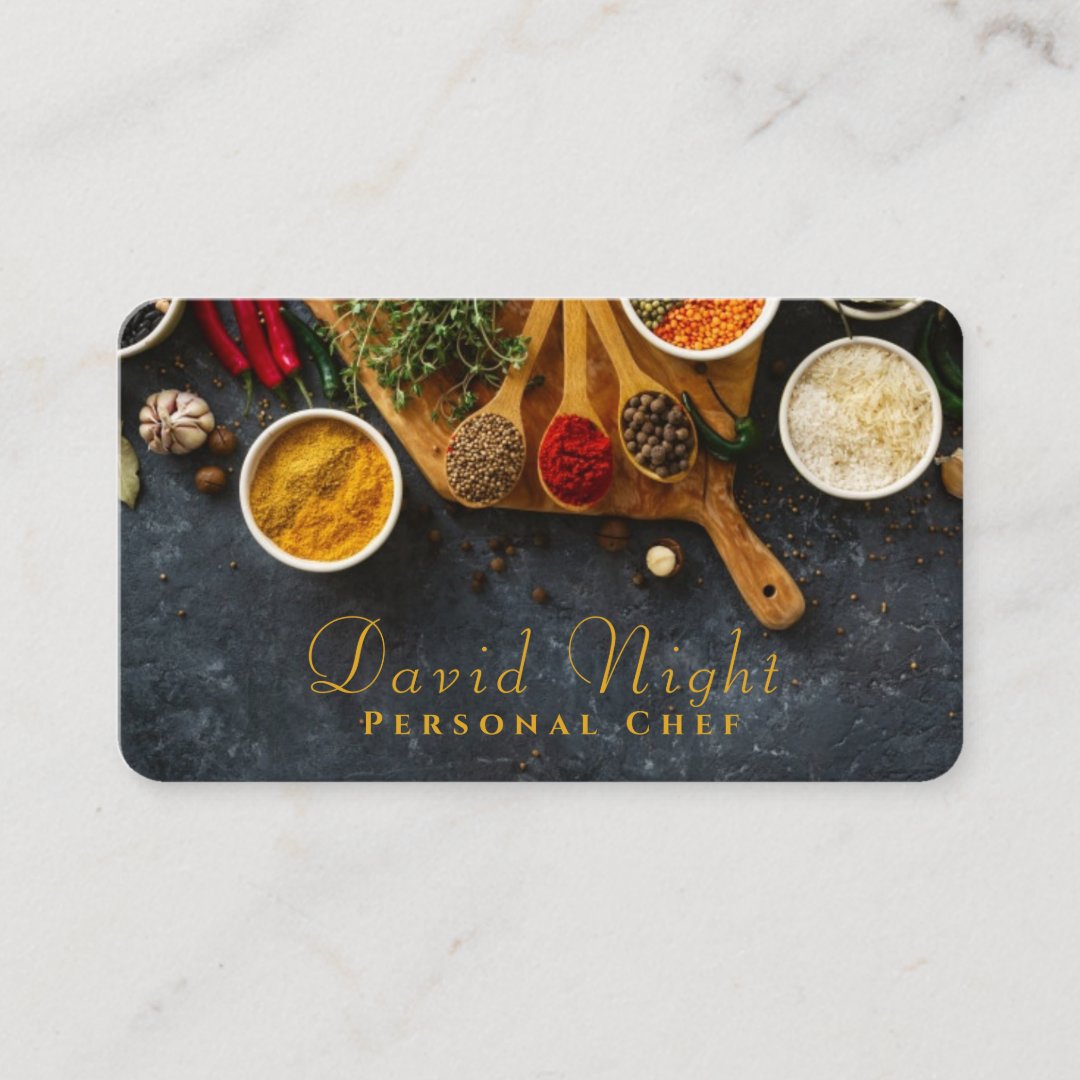 Food Design Personal Chef Catering Business Card | Zazzle