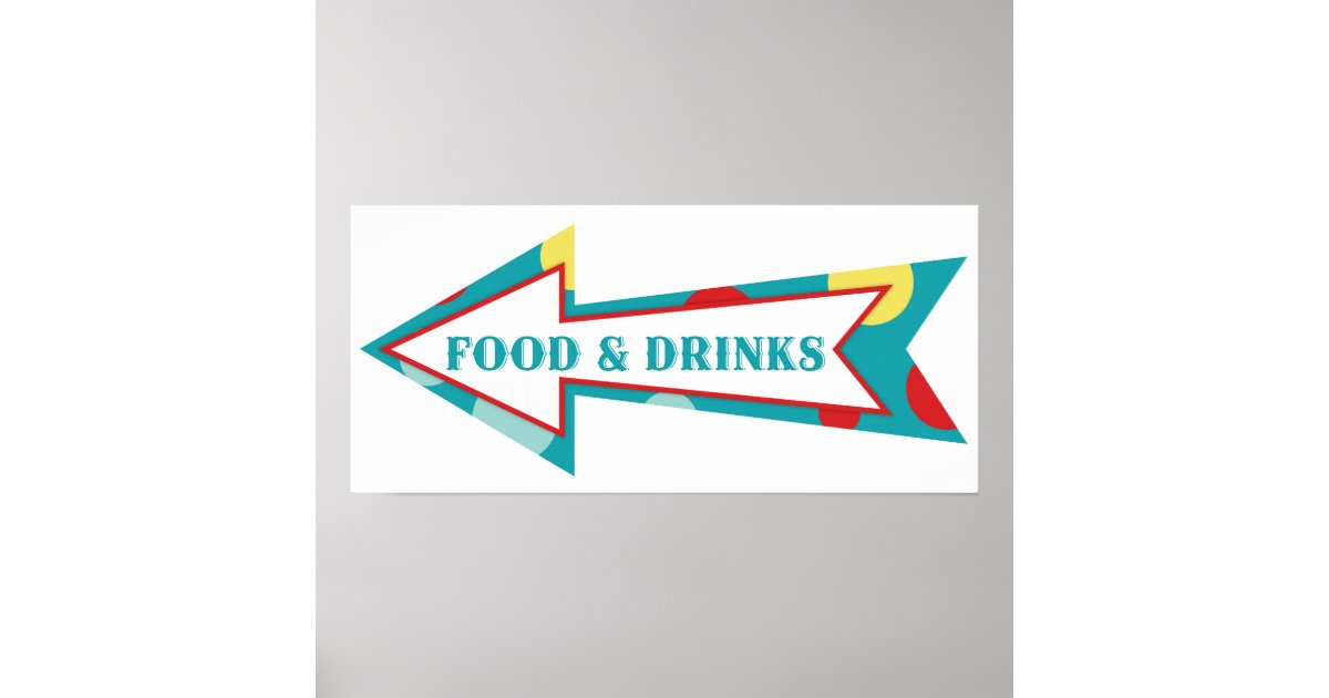 Food Drink Arrow Sign Carnival Circus Birthday LFT | Zazzle