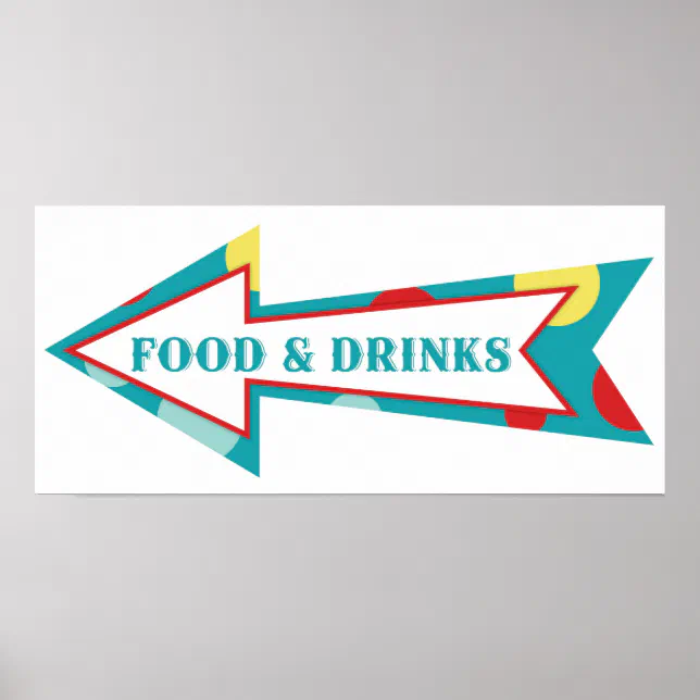 Food Drink Arrow Sign Carnival Circus Birthday LFT | Zazzle