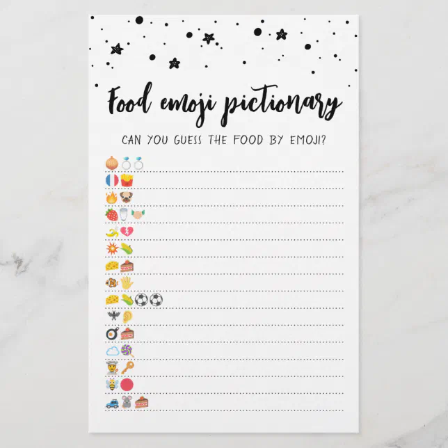 Food Emoji Pictionary game Quiz with Answers | Zazzle