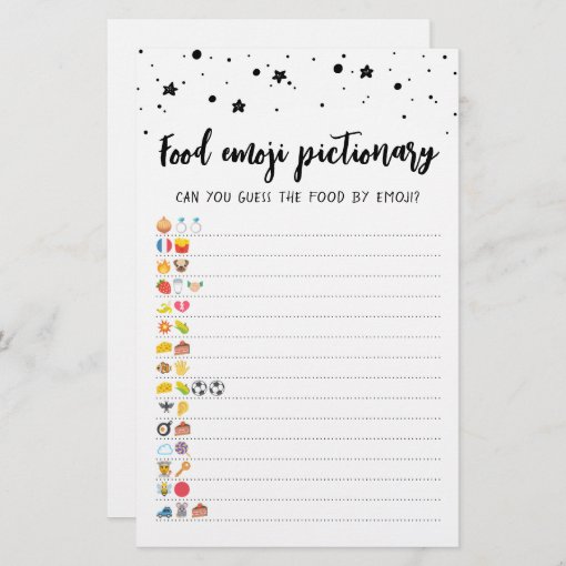 Food Emoji Pictionary game Quiz with Answers | Zazzle