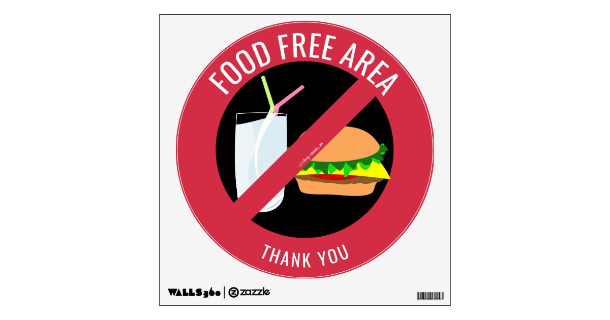 Food Free Area, No Food Allowed Allergy Friendly Wall Decal | Zazzle