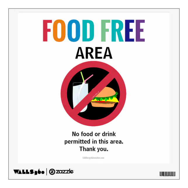 Food Free Classroom Customized Allergy School Wall Decal | Zazzle