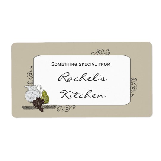 Food Label with Rustic Still Life Illustration | Zazzle.com