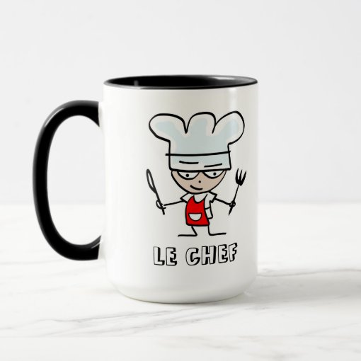 Food lover mug with cute chef cook cartoon | Zazzle