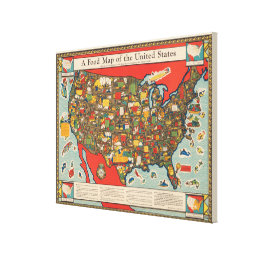 Food Map of the United States Canvas Print | Zazzle
