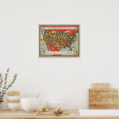 Food Map of the United States Poster | Zazzle