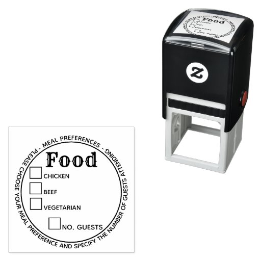 Food meal choices guests party celebration menu self-inking stamp | Zazzle