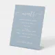 Food Menu Signature Script Dusty Blue Pedestal Sign | Zazzle