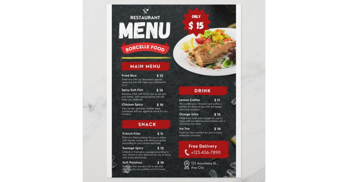 Food Menus Food Menus Flyer | Zazzle
