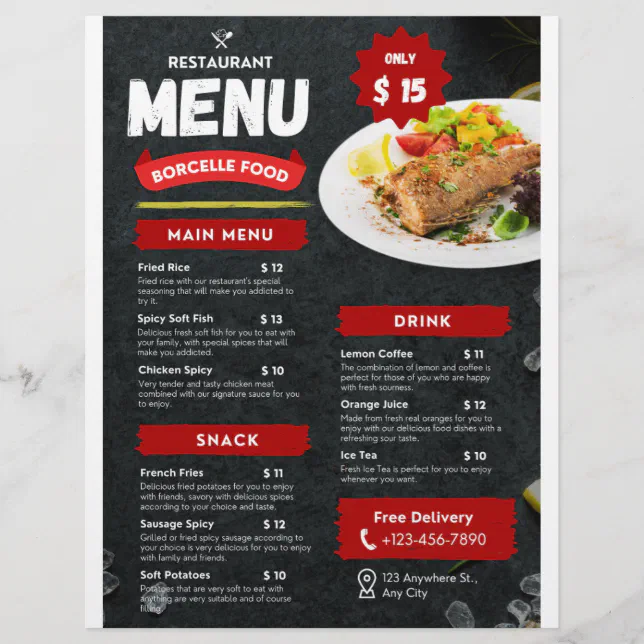Food Menus Food Menus Flyer | Zazzle