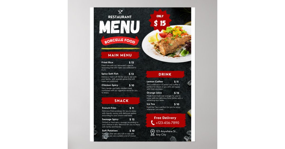 Food Menus Poster | Zazzle