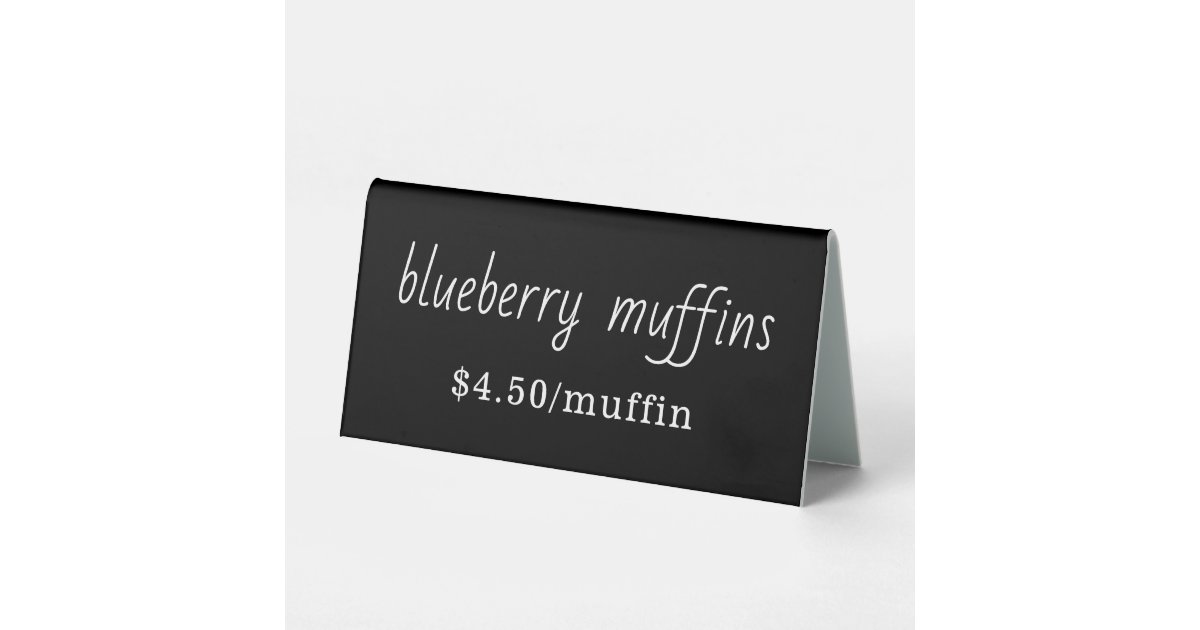 Food Name & Price Table Tent Sign | Zazzle