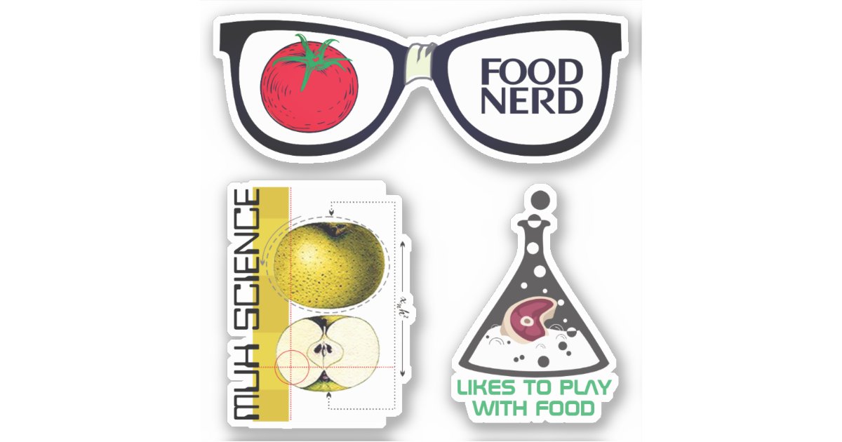 Food nerd cooking culinary science foodie sticker | Zazzle