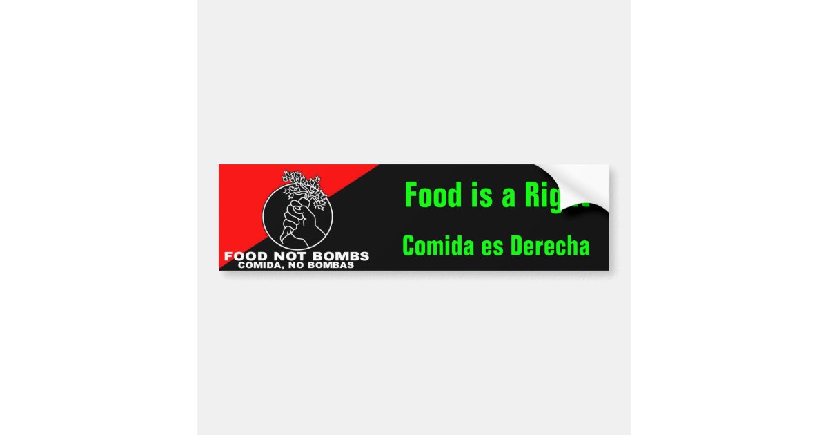 Food Not Bombs bumpersticker Bumper Sticker | Zazzle