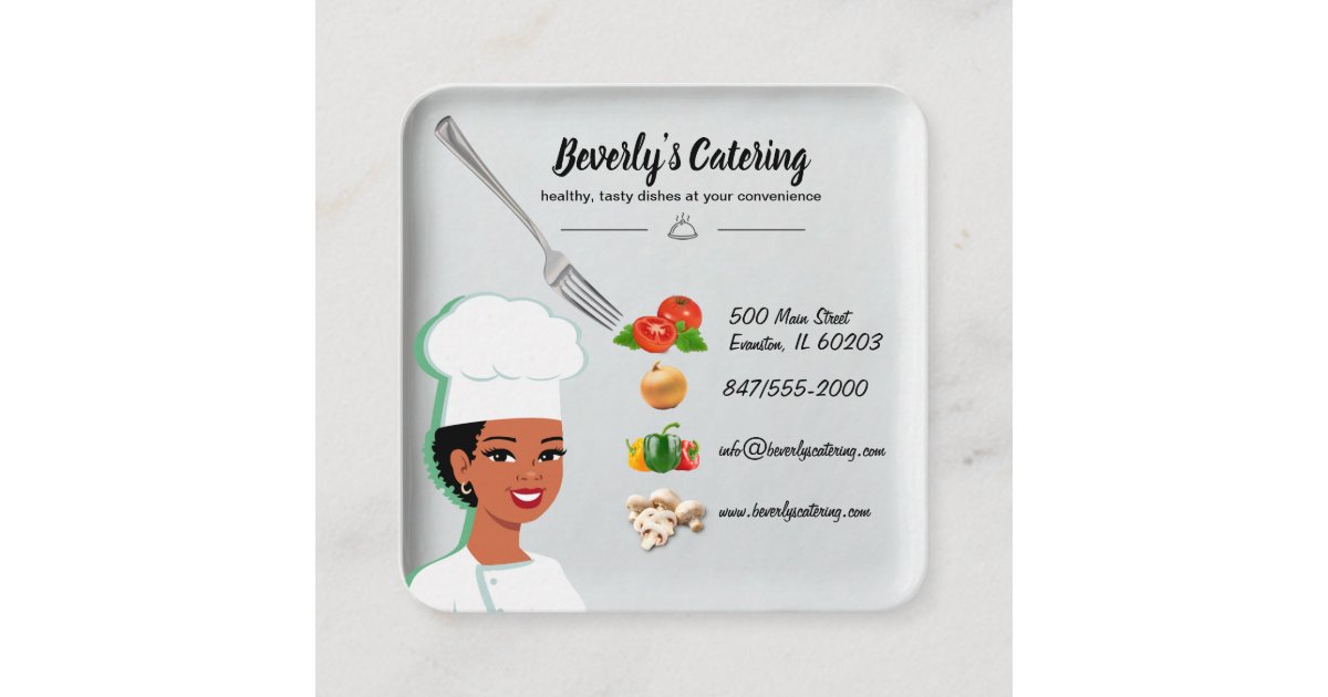 food plate catering business card | Zazzle