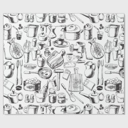 Food Sketch Wrapping Paper | Zazzle