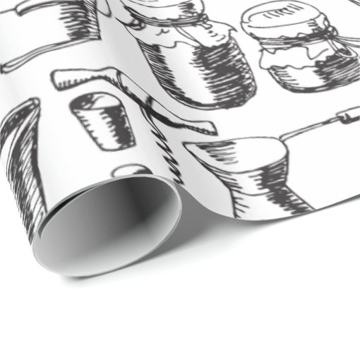 Food Sketch Wrapping Paper | Zazzle