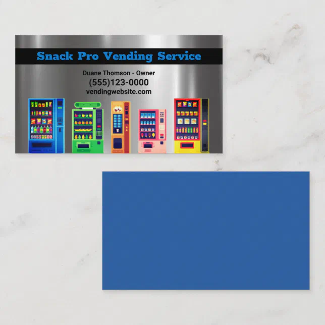 Food Snack Vendor Vending Machine Service Business Card | Zazzle