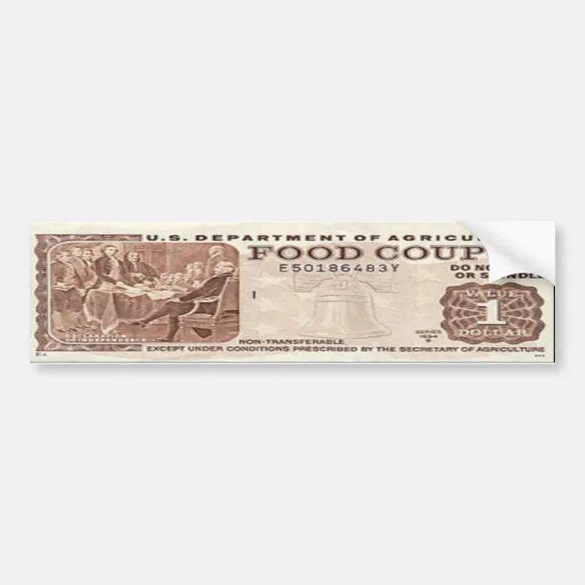 Food Stamp Bumper Sticker | Zazzle