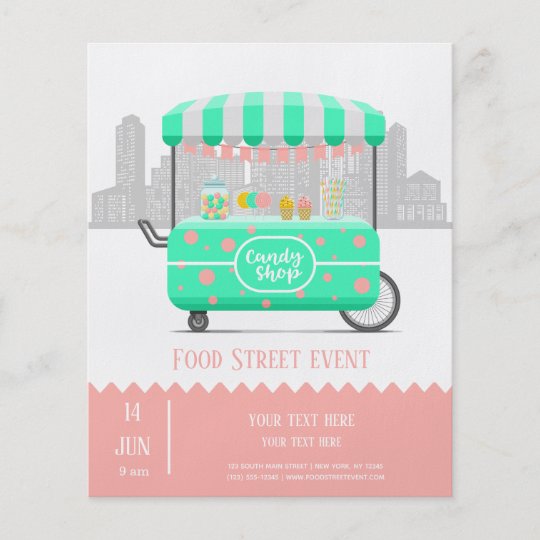 Food street candy shop flyer | Zazzle.com
