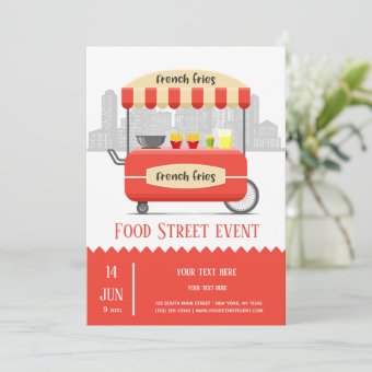 Food street french fries invitation | Zazzle
