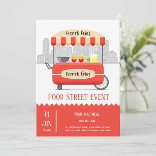 Food street french fries invitation | Zazzle
