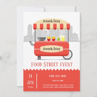 Food street french fries invitation | Zazzle