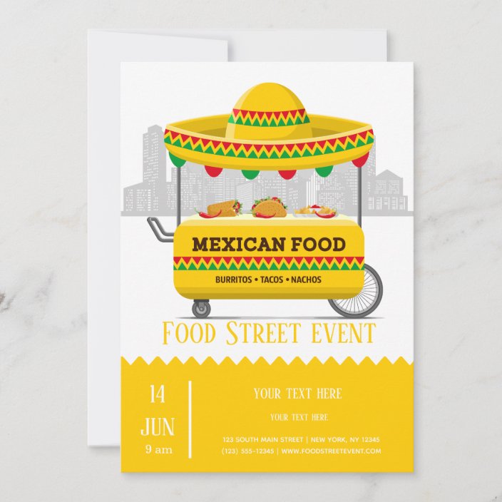Food street mexican food invitation | Zazzle.com