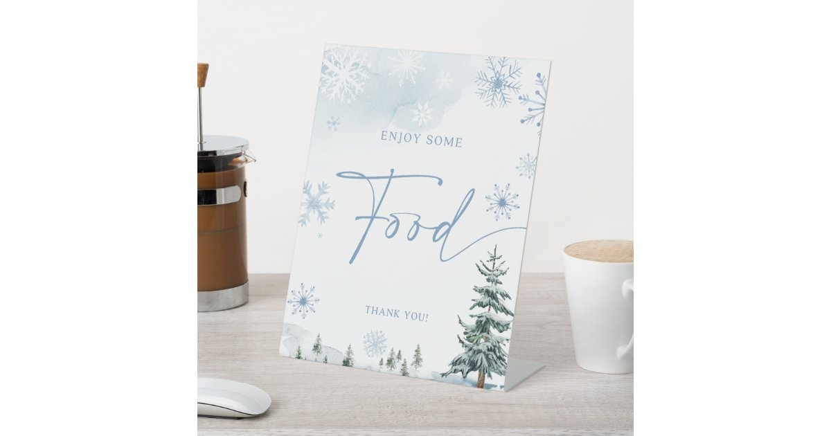 Food table sign, baby shower winter sign | Zazzle