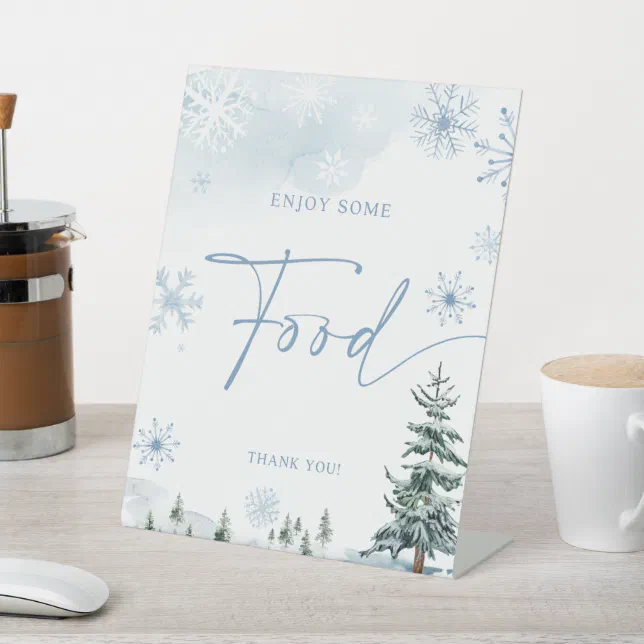 Food table sign, baby shower winter sign | Zazzle