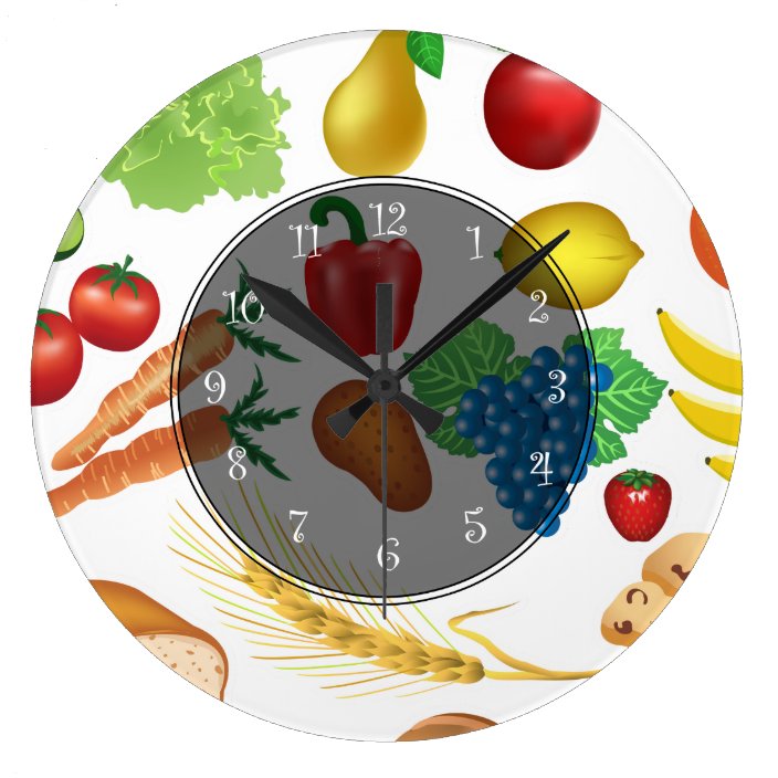 Food Theme Kitchen Wall Clocks | Zazzle.com