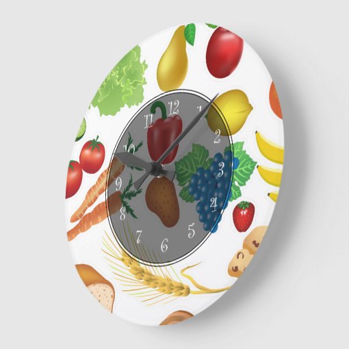 Food Theme Kitchen Wall Clocks | Zazzle