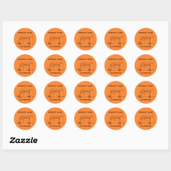 Food Truck Custom Orange Sticker | Zazzle