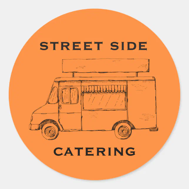 Food Truck Custom Orange Sticker | Zazzle