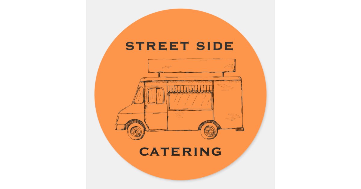Food Truck Custom Orange Sticker | Zazzle