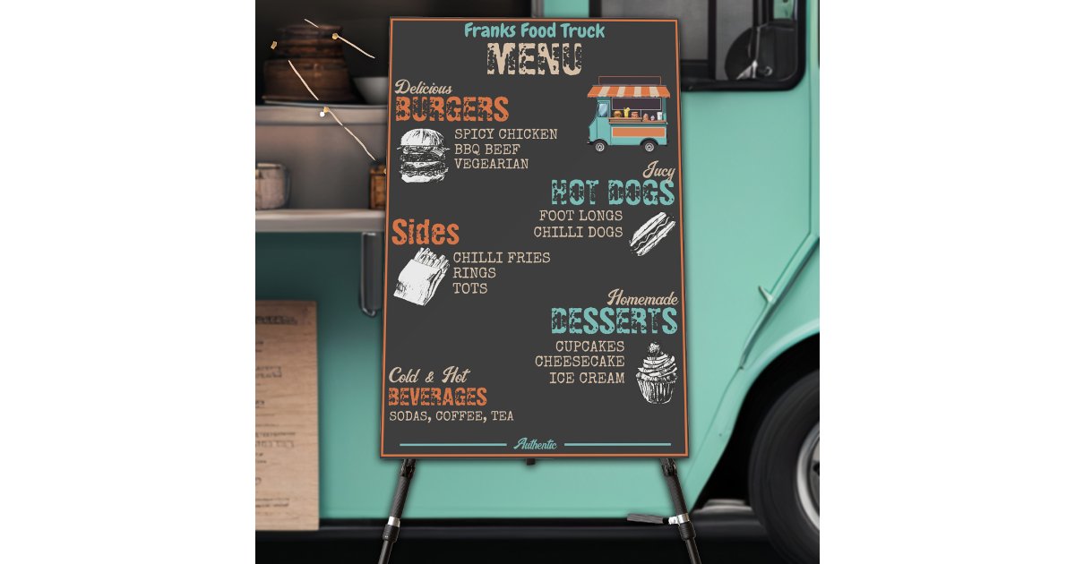 Food Truck Menu Foam Board | Zazzle