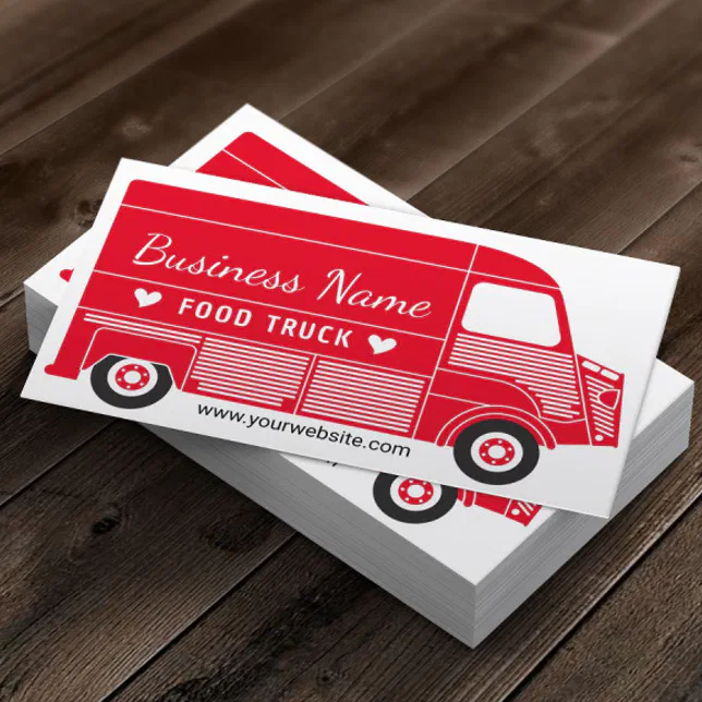 Food Truck Plain Red Catering Business Card | Zazzle
