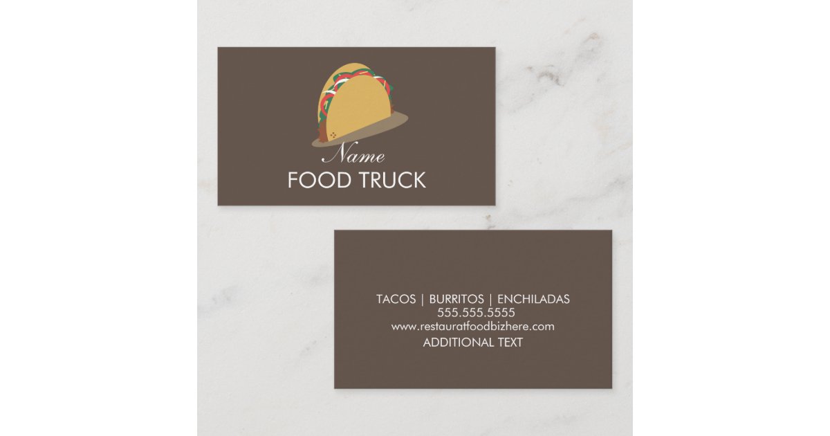 Food Truck Taco Logo Business Card | Zazzle