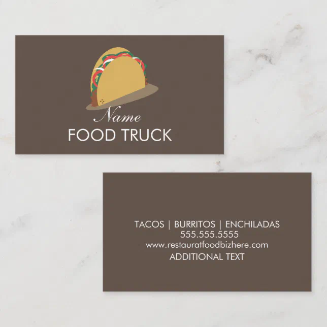 Food Truck Taco Logo Business Card | Zazzle