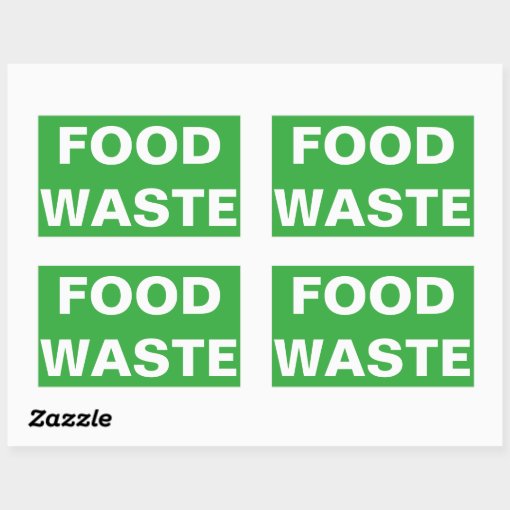 Food Waste Sign Rectangular Sticker | Zazzle
