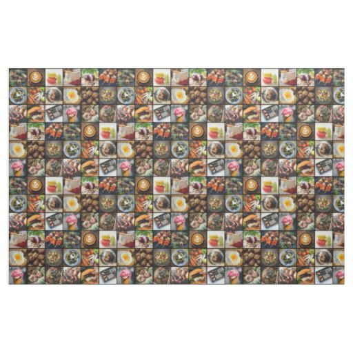 Foodie Photo Collage fabric | Zazzle