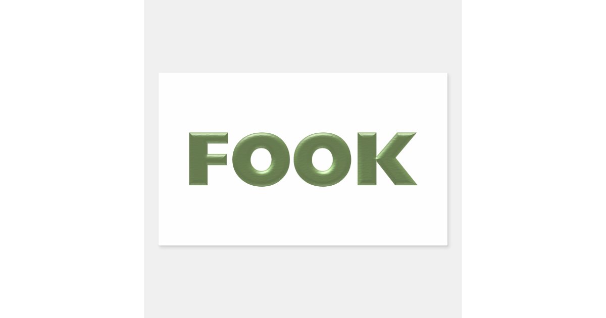 Fook white rectangle large stickers | Zazzle