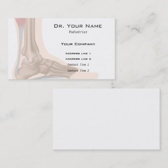 Foot anatomy Business Card | Zazzle