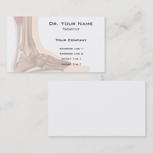 Foot anatomy Business Card | Zazzle