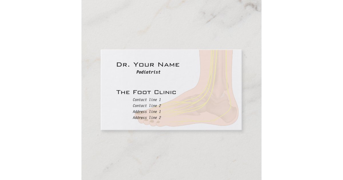 Foot anatomy Business Card | Zazzle
