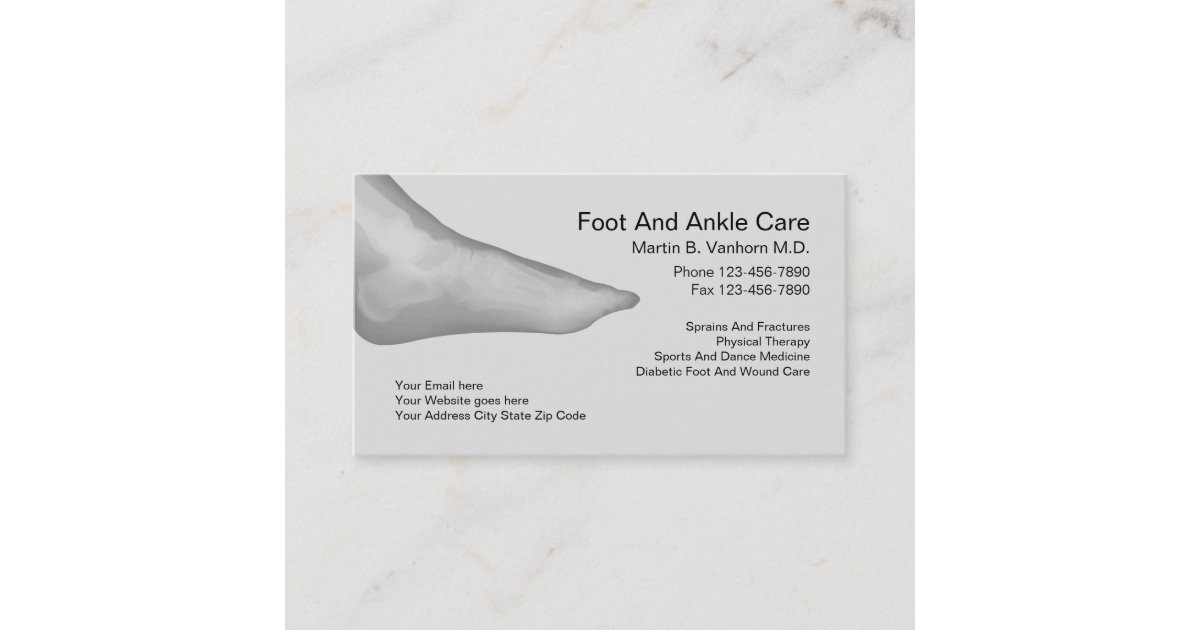 Foot And Ankle Doctor Business Cards | Zazzle