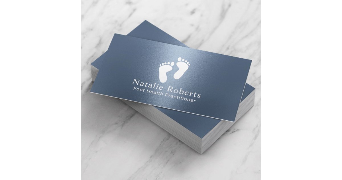Foot Care Massage Therapy Modern Dusty Blue Business Card | Zazzle